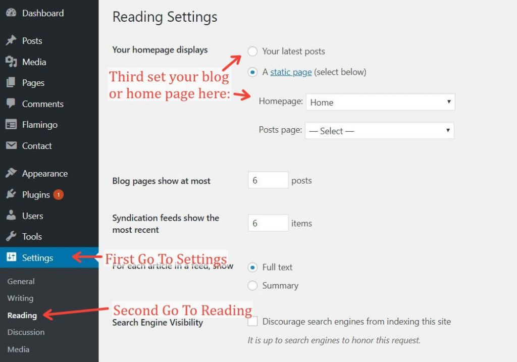 How Do I Change A Page On My Website To The Homepage In WordPress 